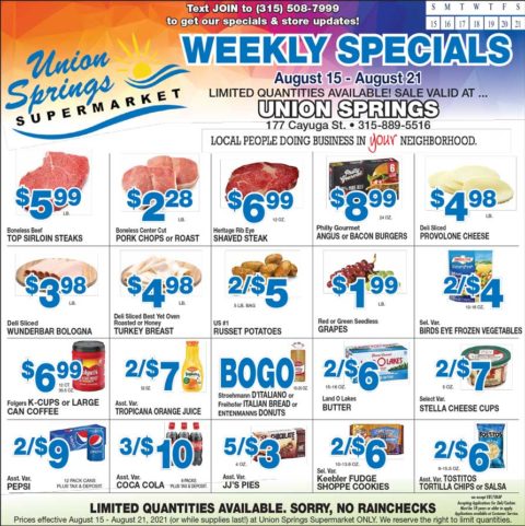 Ad Specials | Union Springs Supermarket